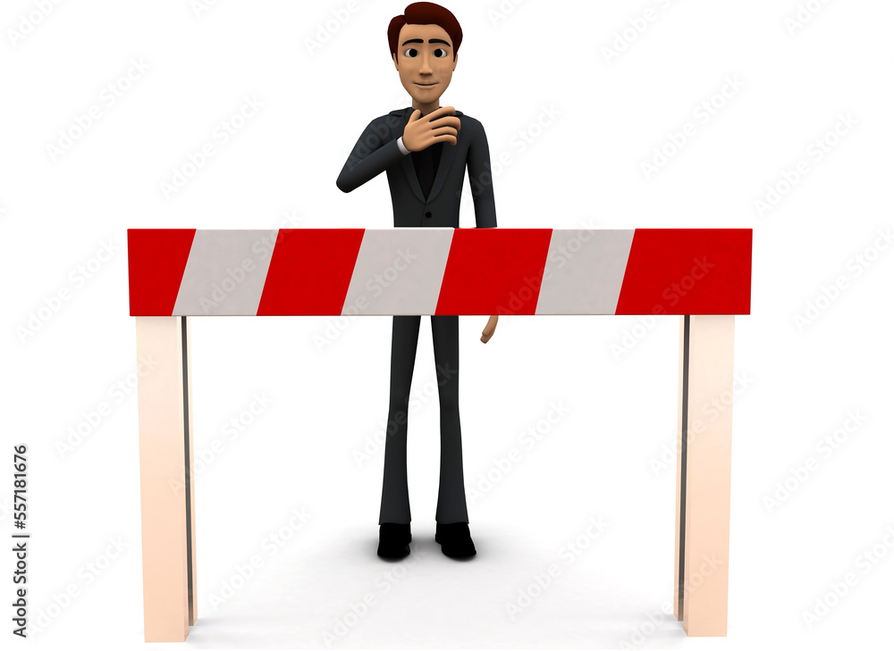 3d man no entry concept Stock Illustration | Adobe Stock