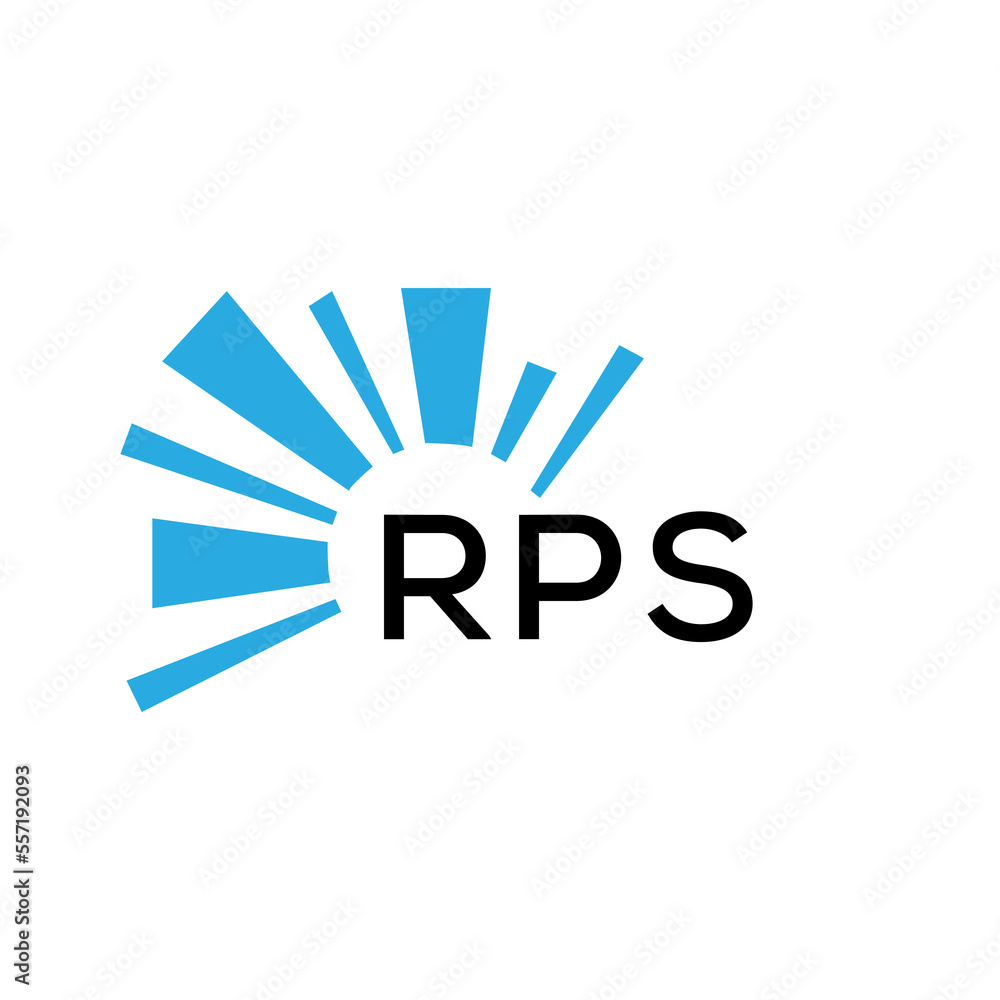 RPS letter logo. RPS blue image on white background and black letter ...