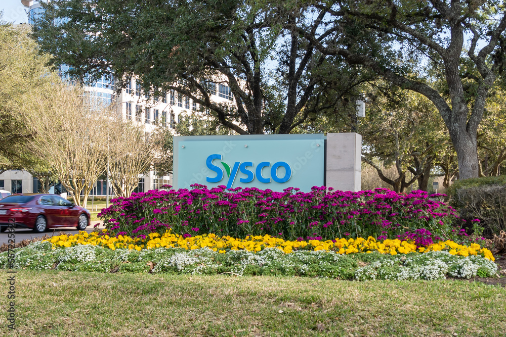 Houston, Texas, USA - March 2, 2022: Sysco’s sign at its headquarters ...
