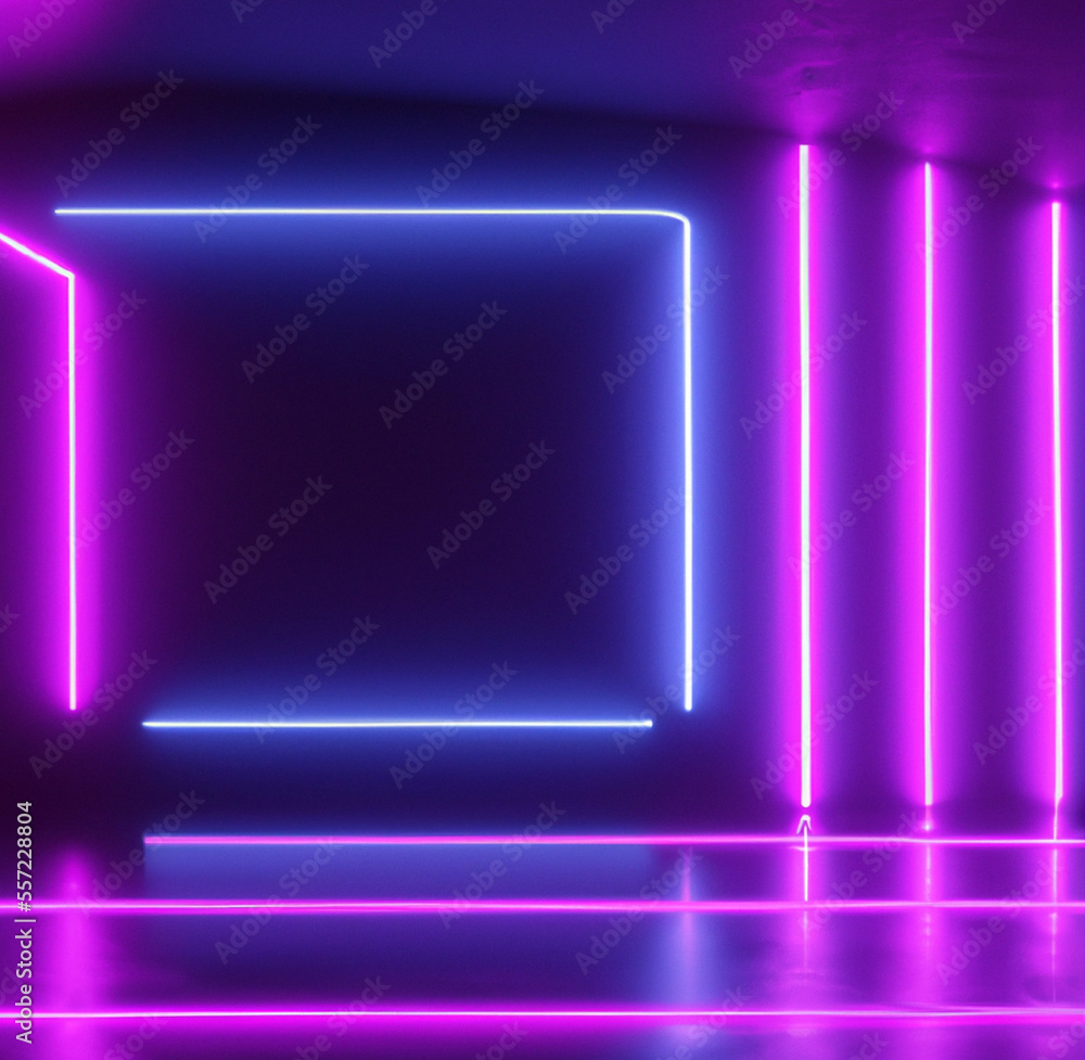 3D render of neon background | Computer Aided neon backgrounds | 3d illustrations | Pink, blue ...