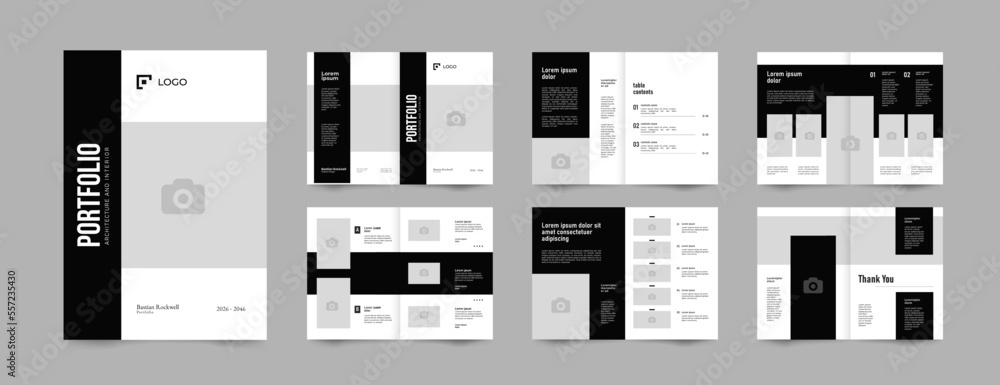 architecture Portfolio & interior layout template, portfolio design, a4 ...
