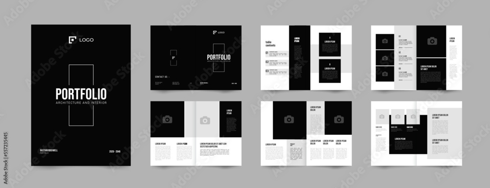 architecture Portfolio & interior layout template, portfolio design, a4 ...