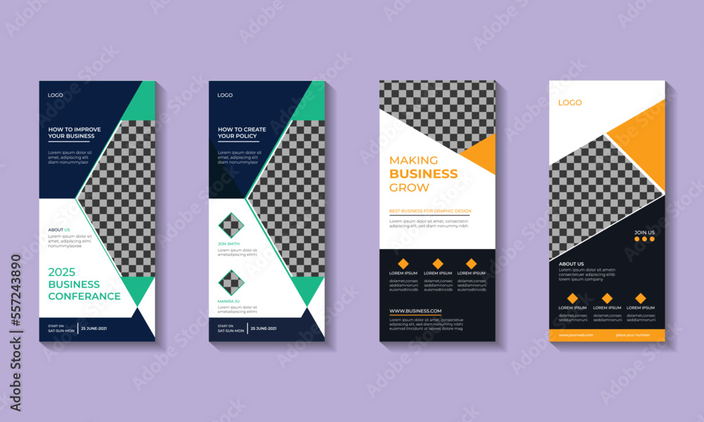 Creative business conference roll up banner and standee banner design ...