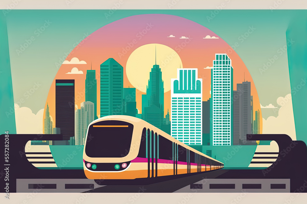 Bangkok Cityscape Buildings BTS Sky Train Transportation Thailand ...