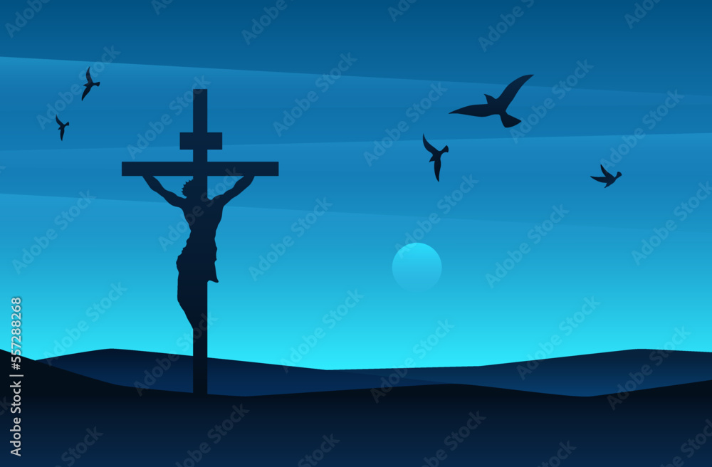 Jesus Christ vector illustration. God resurrection process. Easter ...