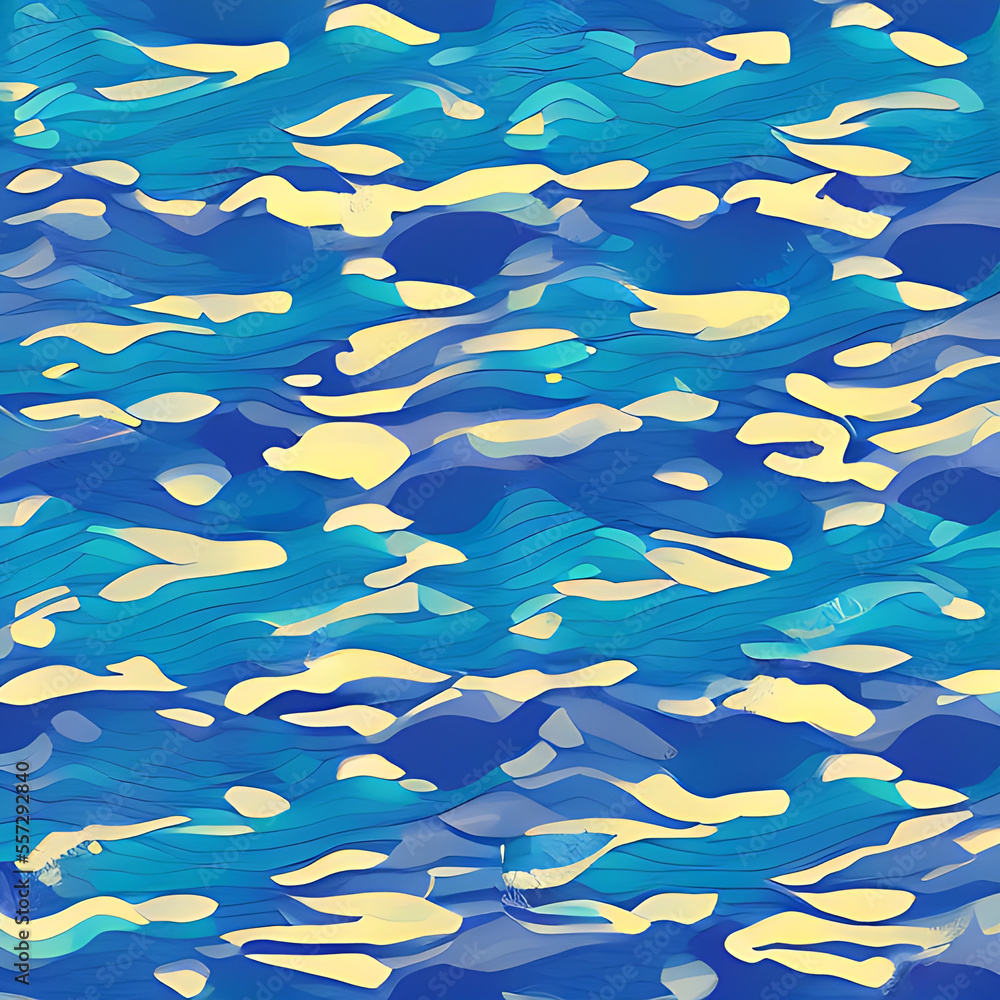 Ilustração Textura de agua 2D cartoon, para videojuegos, cell shading ...