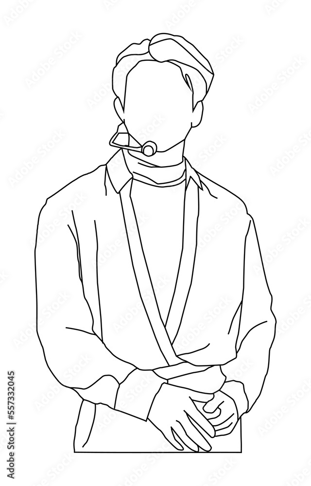 male kpop idols sing and greet fans on stage in cool clothes. line art ...