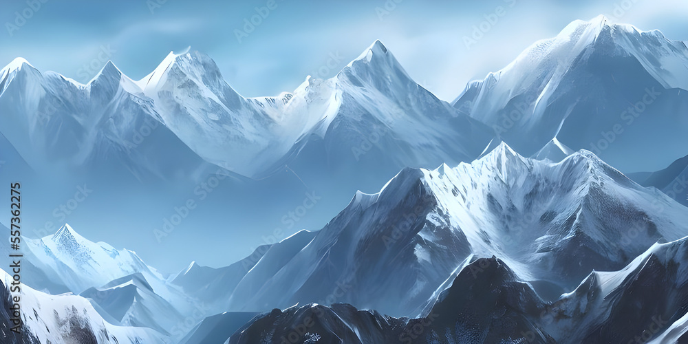 digital art of himalayan mountains Stock Illustration | Adobe Stock