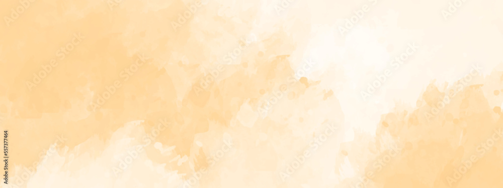 Orange, brown watercolor background on white paper background. Abstract ...