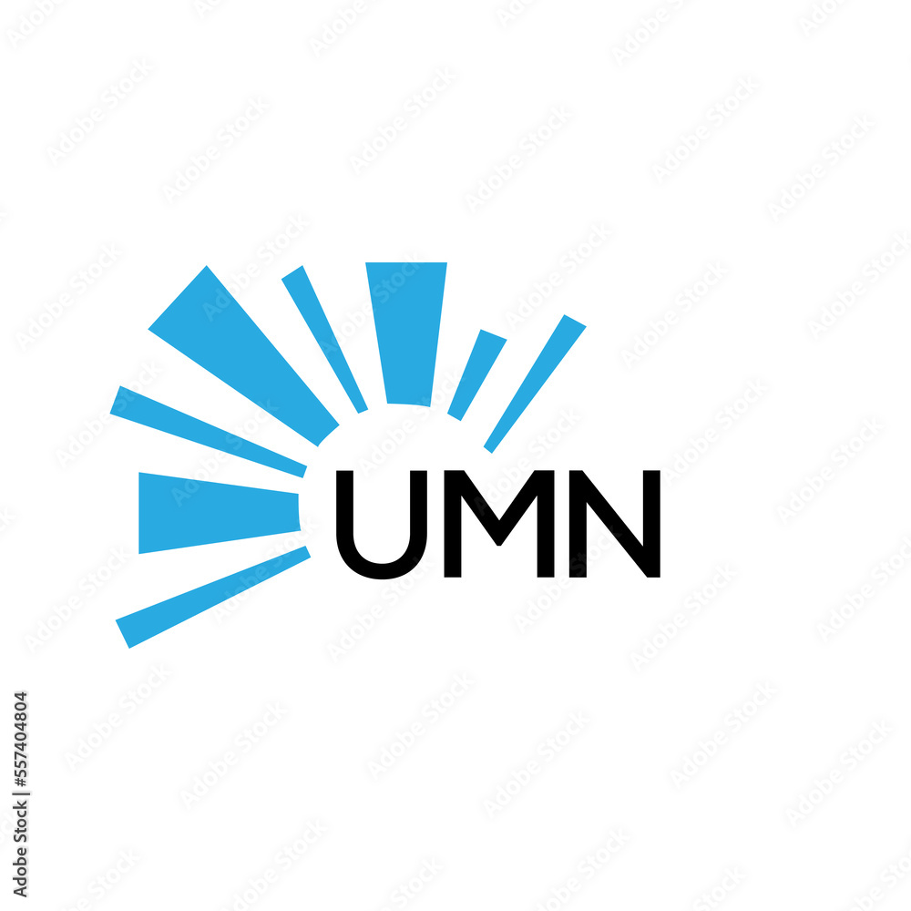 UMN letter logo. UMN blue image on white background and black letter ...
