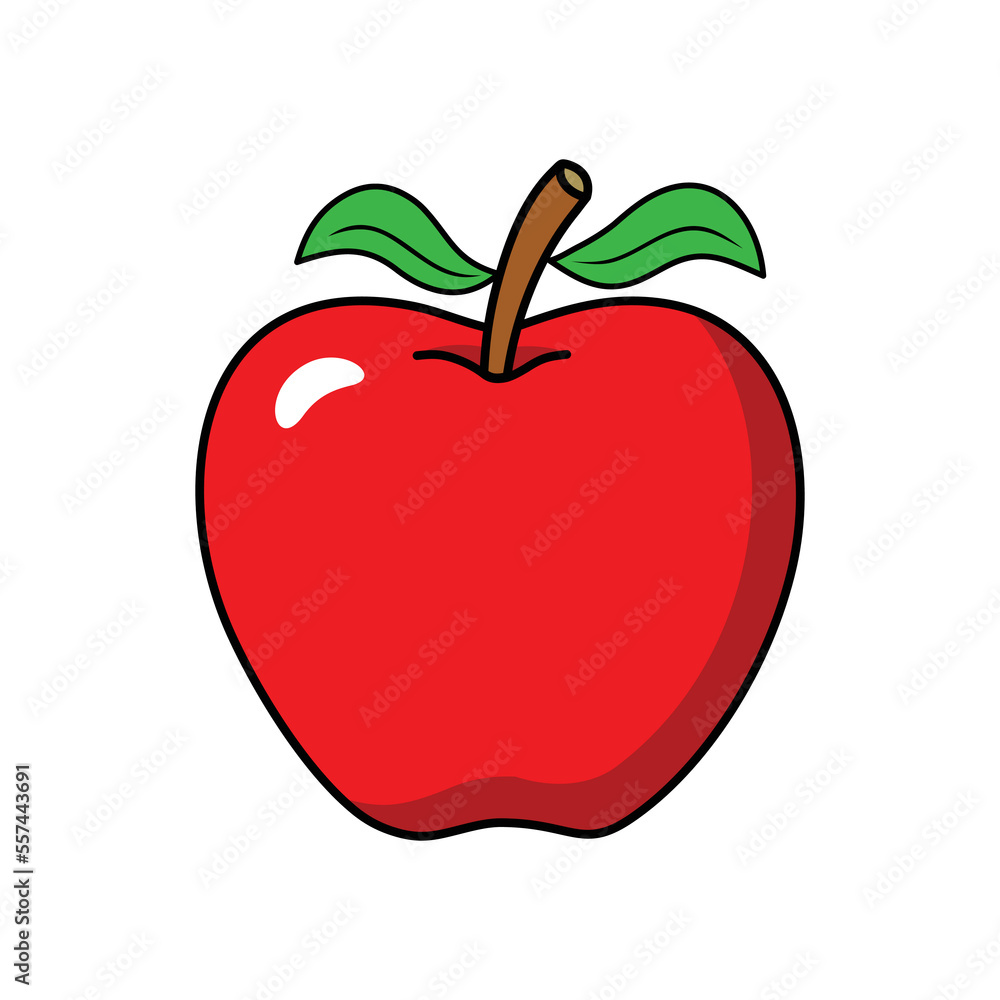 Apple vector illustration. Cartoon red apple. Apple icon. Apple for ...