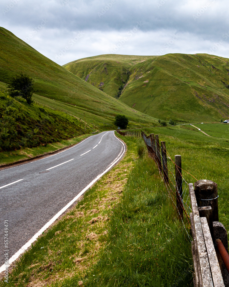 Lookng south into the Dalveen Pass in the Lowther Hills in the Southern ...