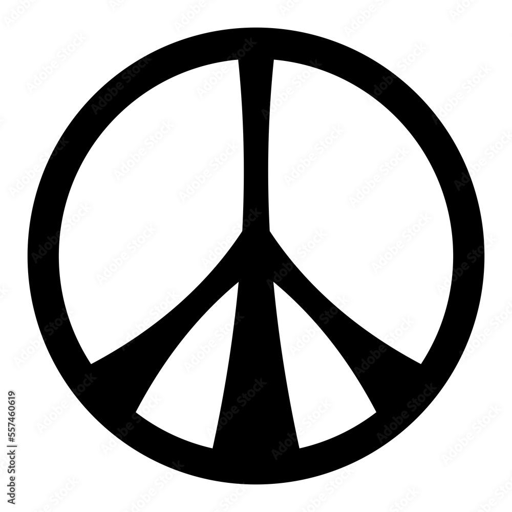 Clean & simple black peace sign illustration, line art, clipart ...