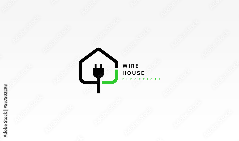 Electric House Icon Logo Design Element Stock Vector | Adobe Stock