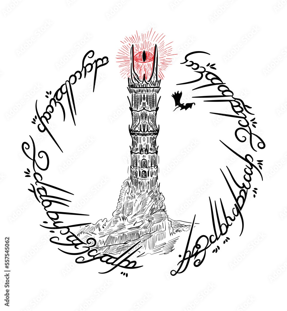 Lord of the rings -Sauron, eye Sauron, vector Stock Vector | Adobe Stock