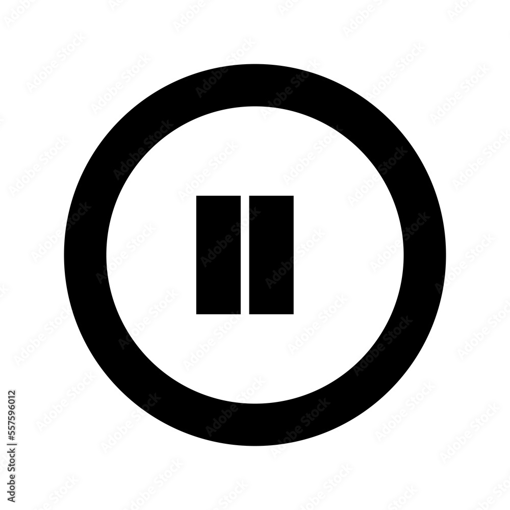 Multi media Pause Button icon on Transparent Background Stock ...
