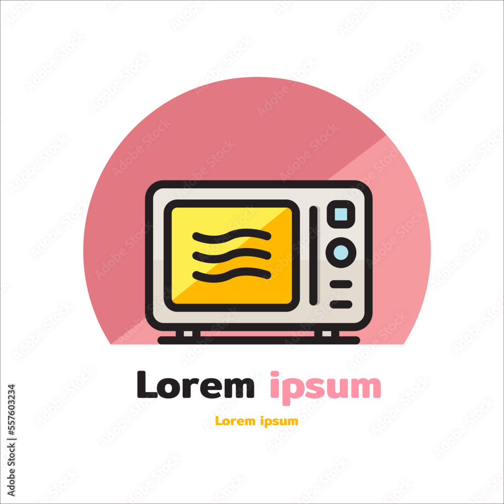 microwave icon microwave oven logo for app web logo banner button icon ...