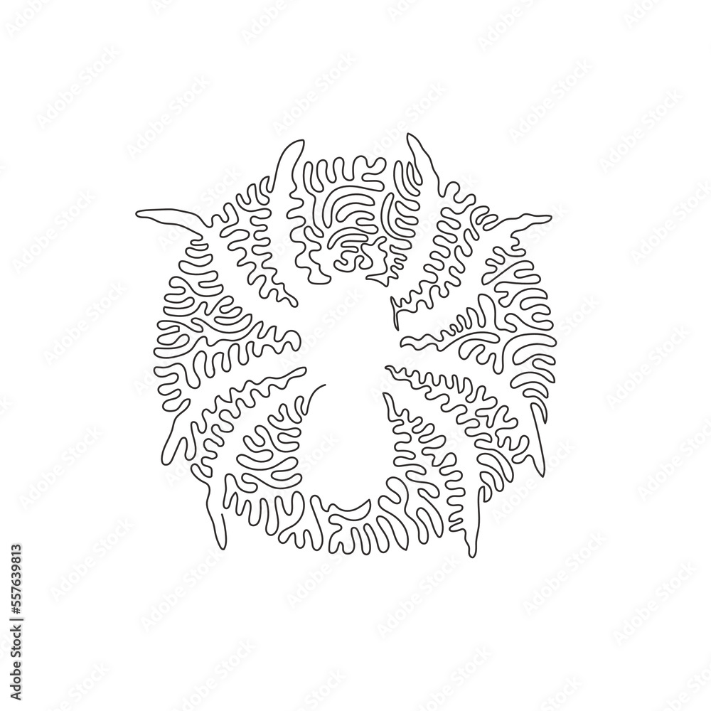 Single swirl continuous line drawing of giant huntsman spider abstract ...
