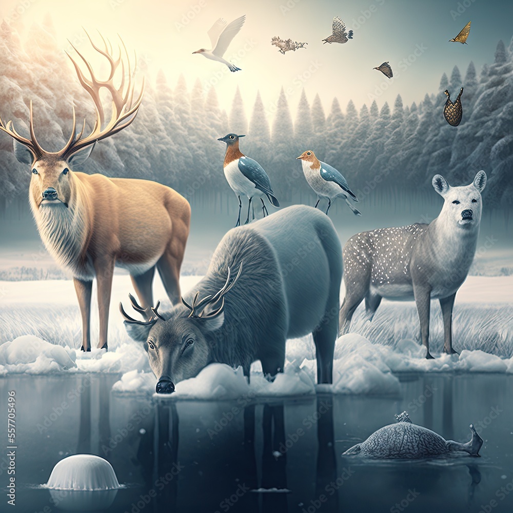 Animals Card Poster Texture Background Wallpaper Art For Print On ...
