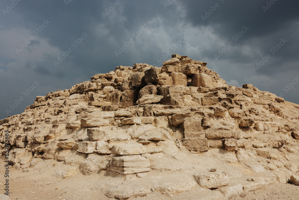 Small Pyramid at the eastern cemetery in front of the Pyramids of Giza ...