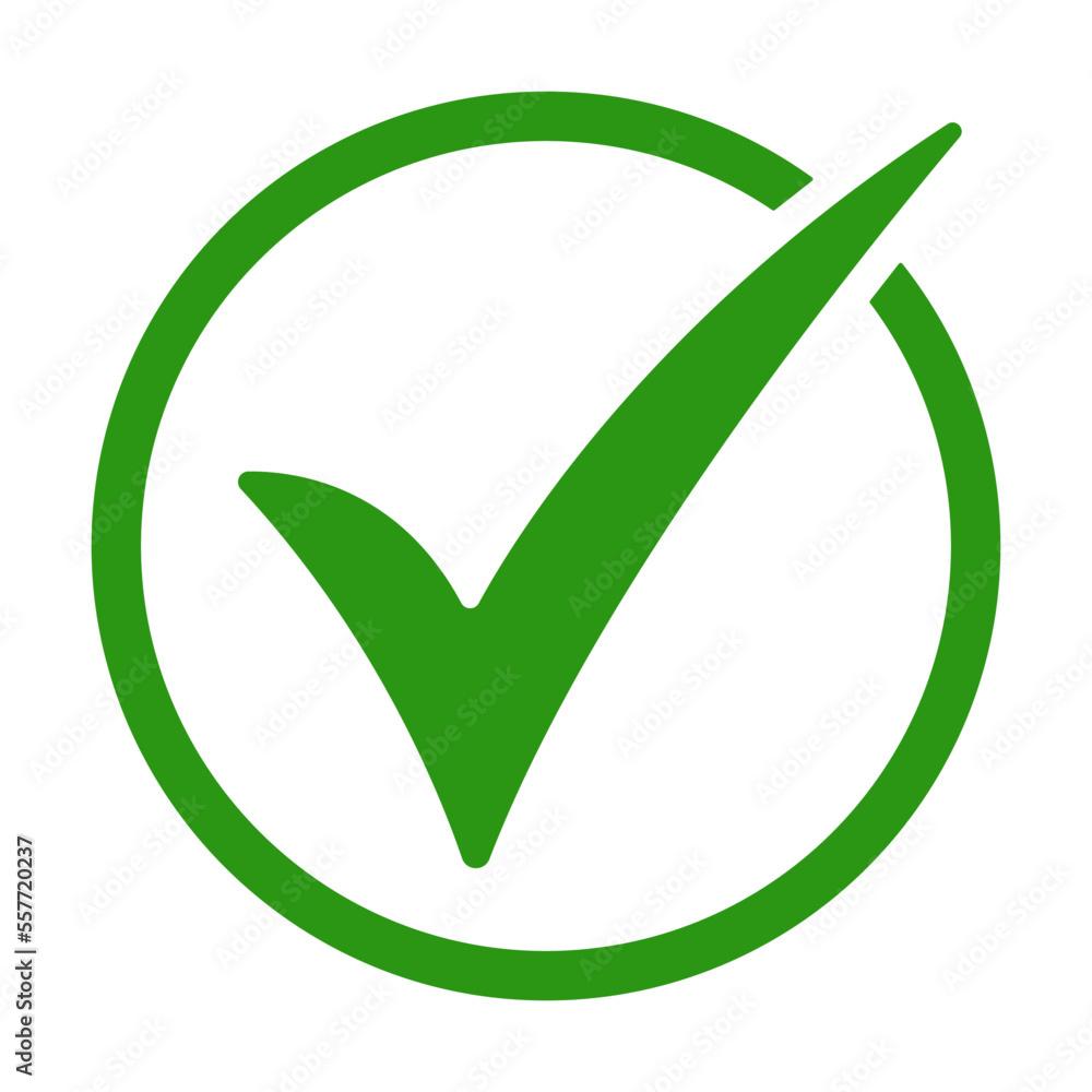 green tick check mark icon vector Stock Vector | Adobe Stock