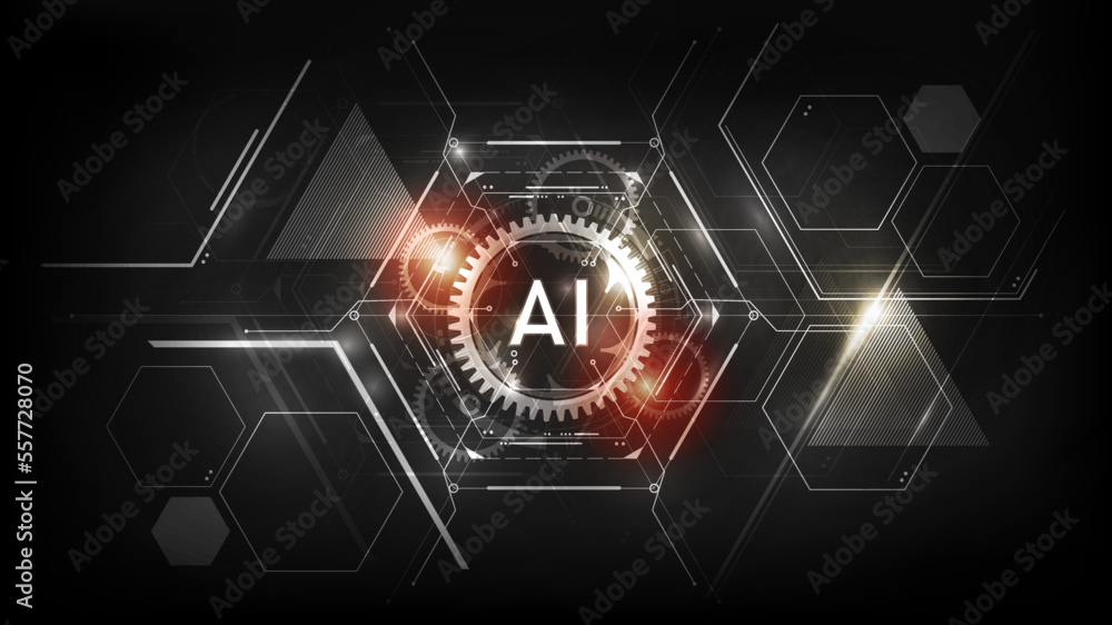 Artificial Intelligence Logo on futuristic technology background, AI ...