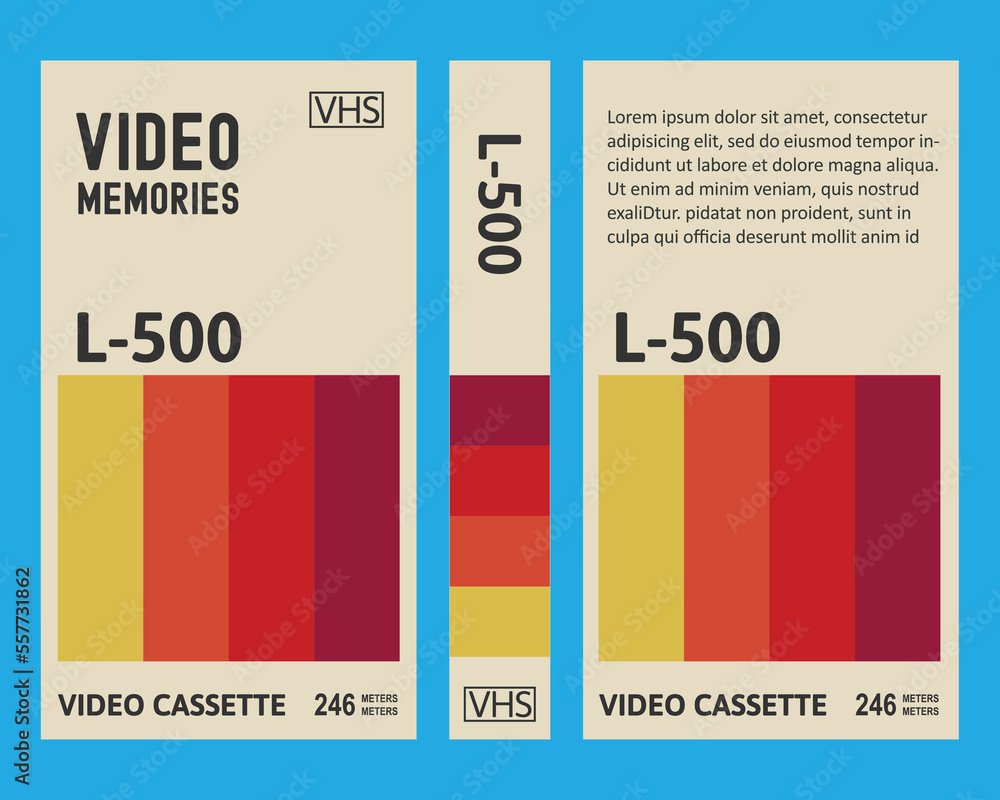 retro style vhs cover template full Stock Vector | Adobe Stock