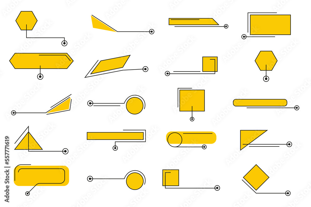 Callouts titles banner. Futuristic callouts template, digital line text ...