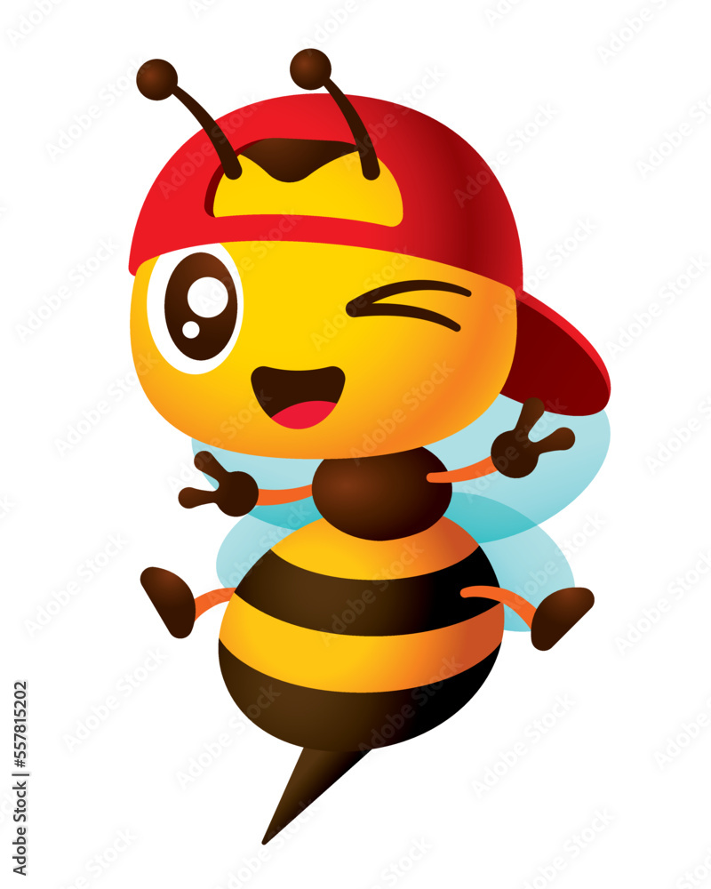 Red Bee With Chef Hat