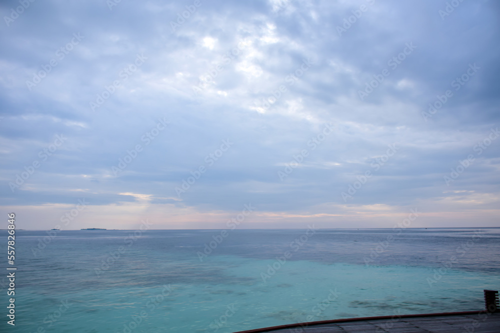 Maldives island landscape. Water, sand and greenery. Lush, tropical ...