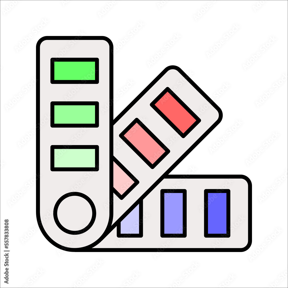 Pantone icon. color palette guide, colour swatch. vector illustration ...