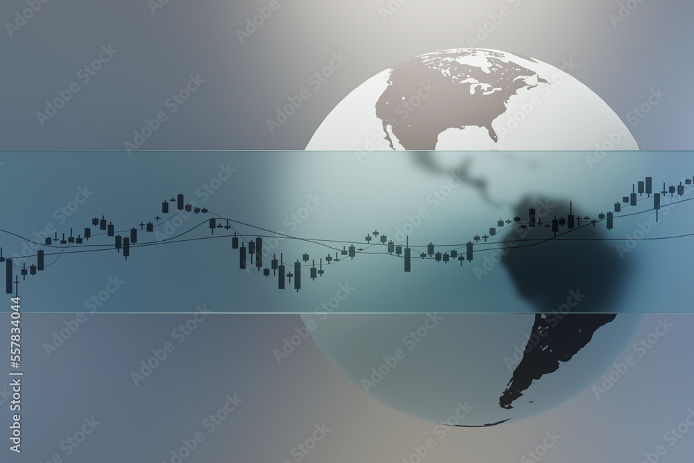 stock market chart and earth background, 3d rendering Stock ...