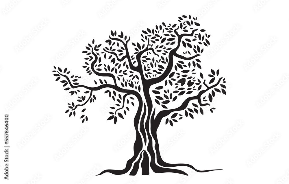 organic giant family tree wall decal staircase family tree Stock Vector ...