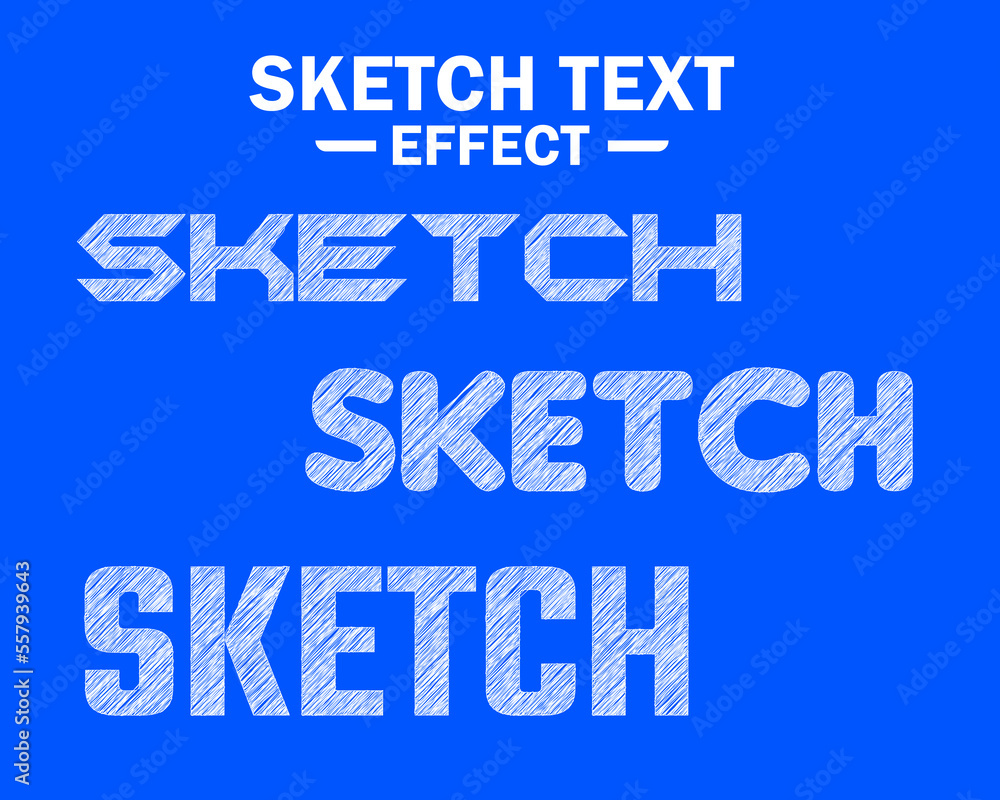SKETCH TEXT EFFECT | Scribble Text Effect - Adobe Illustrator Stock Vector | Adobe Stock