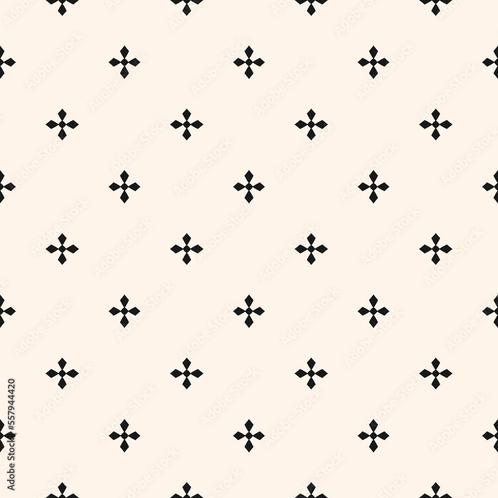 Simple minimalist floral seamless pattern in Gothic style. Black and ...
