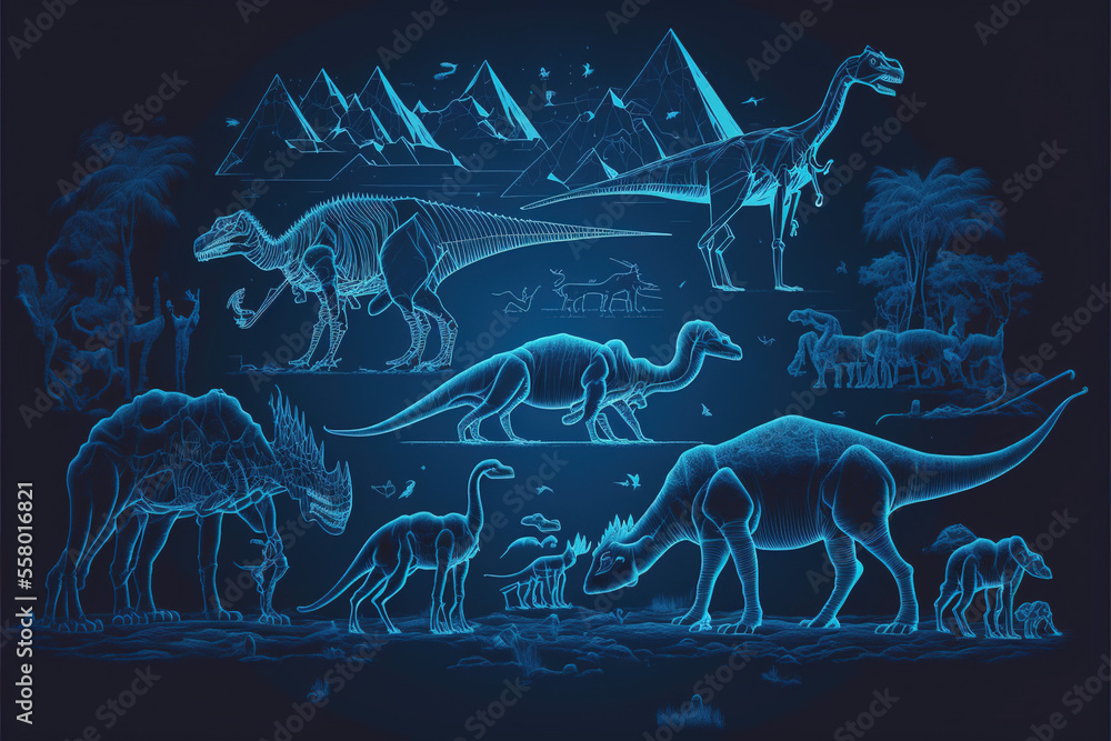 Dinosaurs Jurassic Tyrannosaurus Rex Triceratops Velociraptor ...