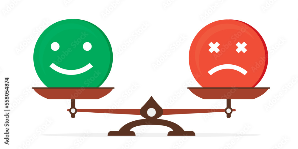 Balance between negative and positive emotions. Large scales in balance ...