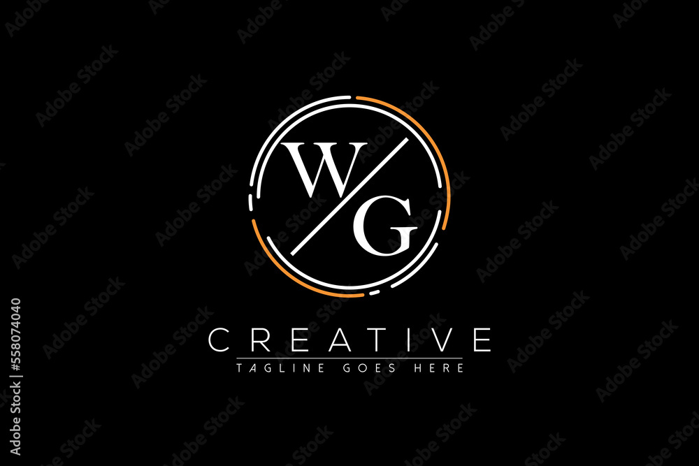 letter wg elegant and luxury Initial with circle frame minimal monogram ...