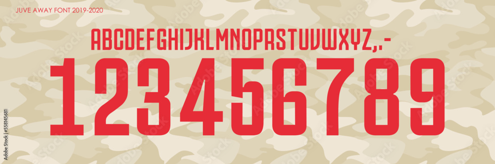 Vector de Stock font vector team 2019 - 2020 kit sport style font ...