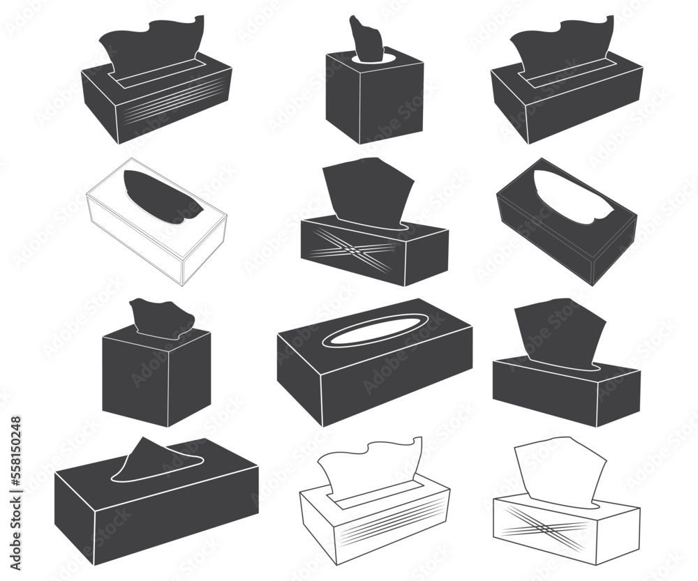 Vector de Stock Tissue box SVG, facial tissue box svg, Facial Tissue ...