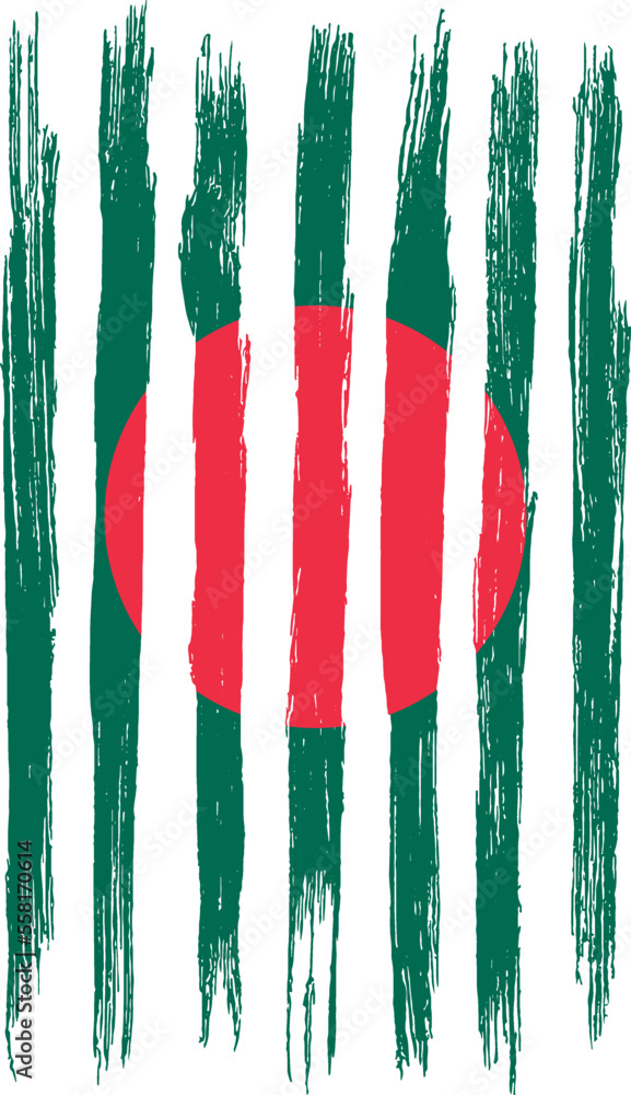 Bangladesh flag with brush paint textured isolated on png or ...