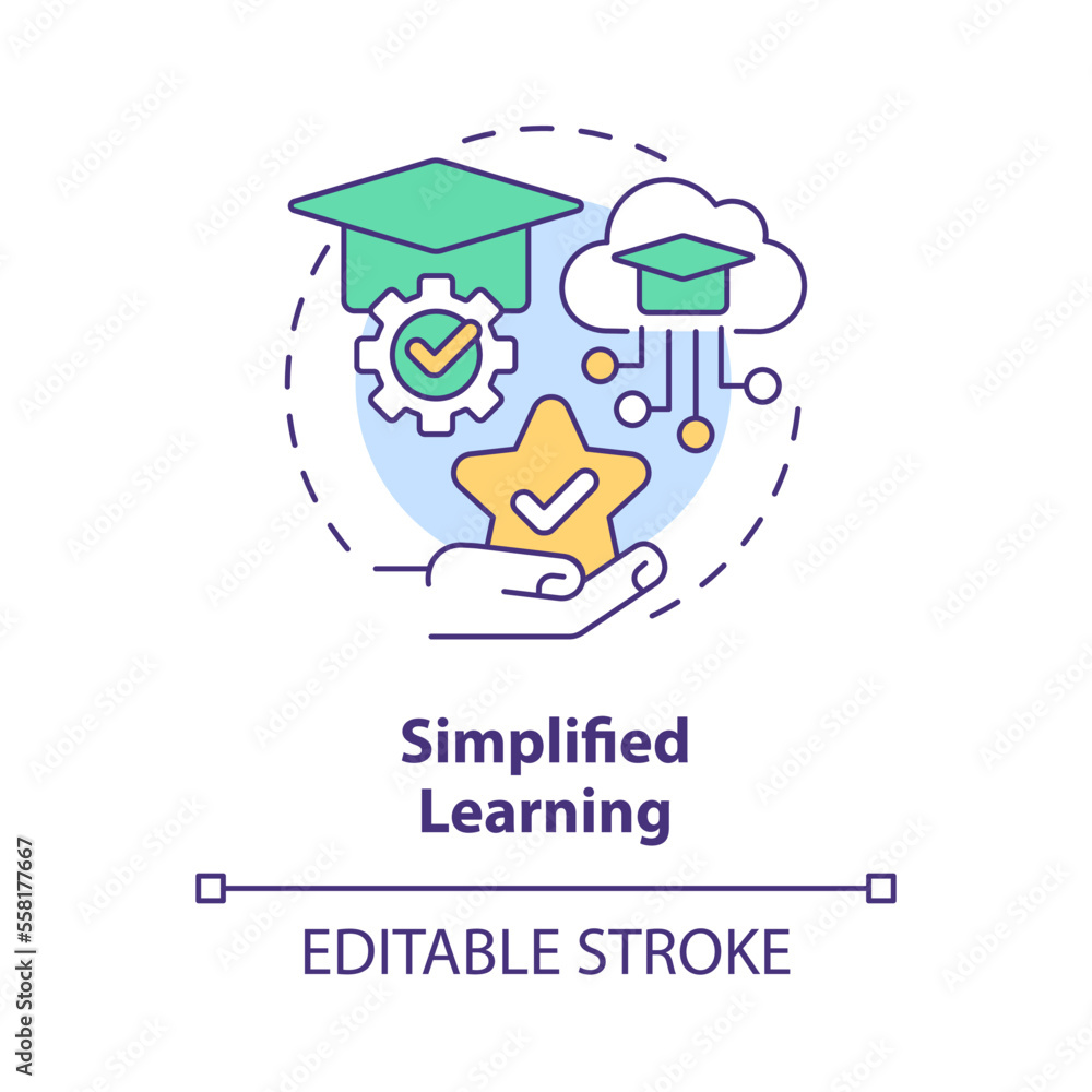 Simplified learning concept icon. Learning management system benefit ...