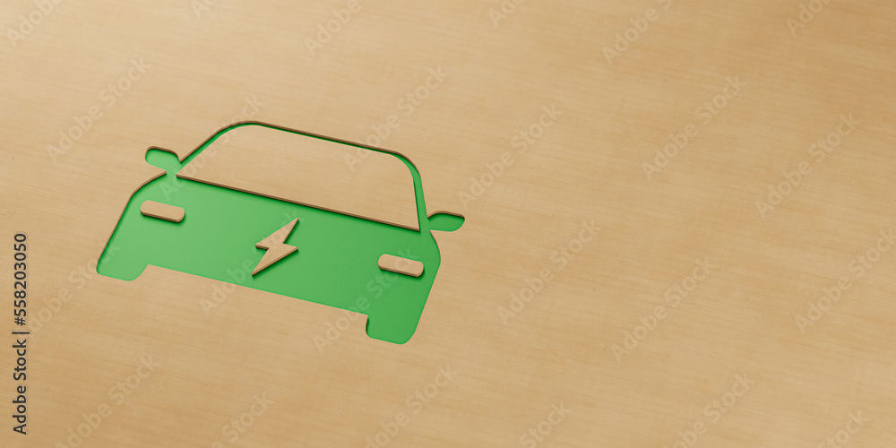 Car icon cardboard with decorated papercut plant growing inside, new ...