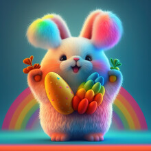 Bunny Rabbit Rainbow Clipart Free Stock Photo - Public Domain Pictures