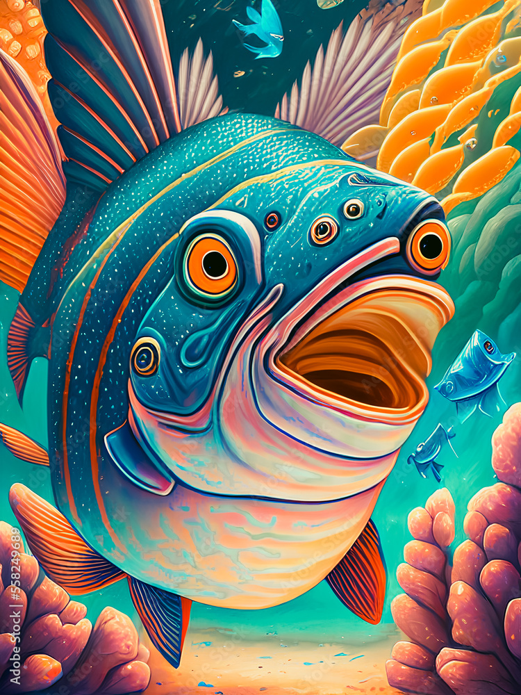 Babstract interpretation of a barracuda, a predatory fish known for its ...