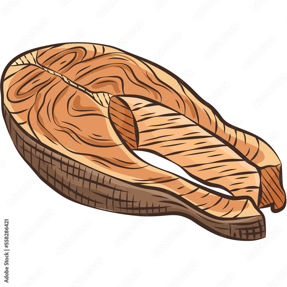 Fish filet PNG Clipart Illustration Stock Illustration | Adobe Stock