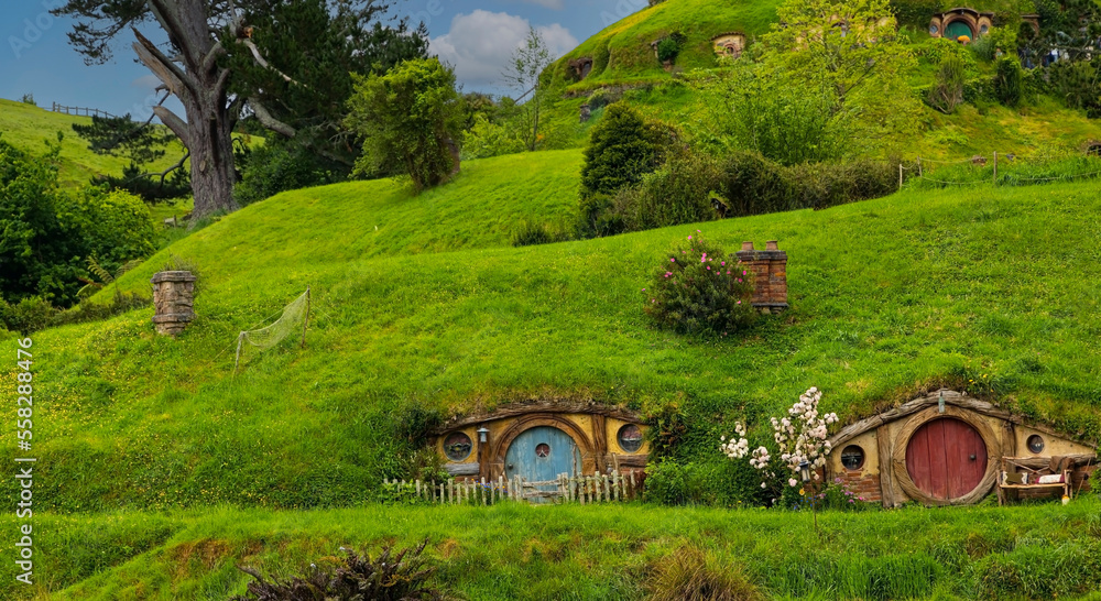 MATAMATA- NEW ZEALAND -NOVEMBER -2- 2022: Hobbiton - movie set created ...