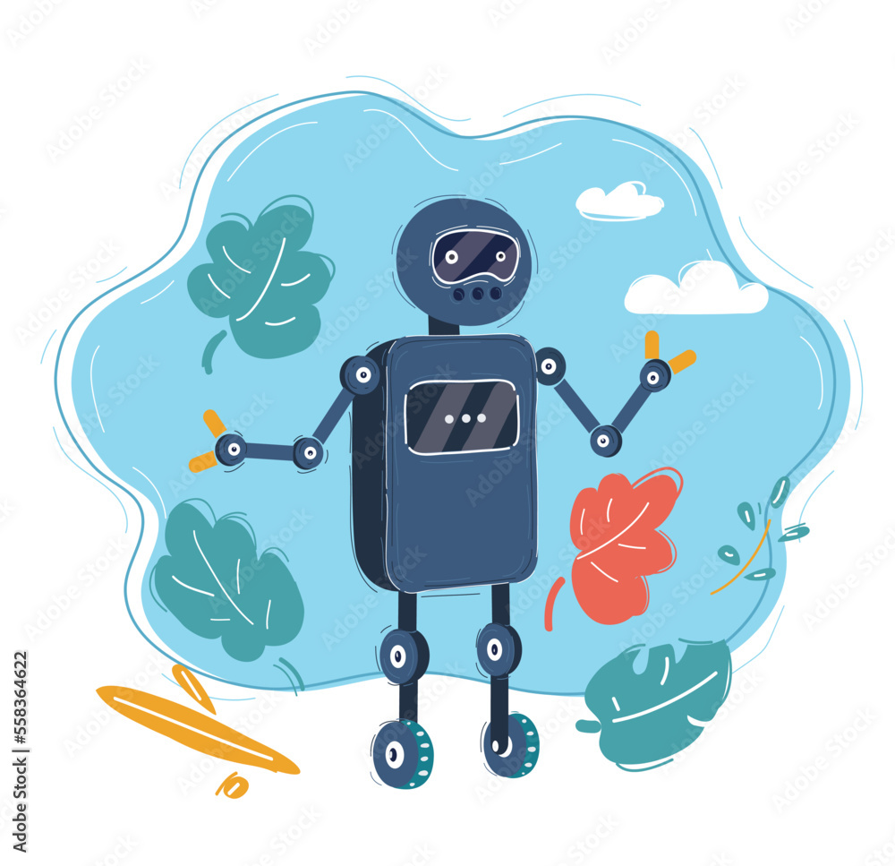 Cute Robot Cartoon Vector Icon Illustration. Science Technology Icon ...