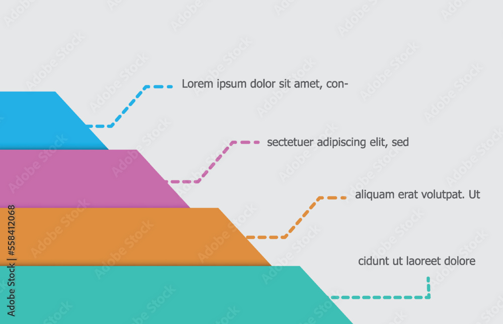 Infographic template of pyramid chart modern diagram topic ...
