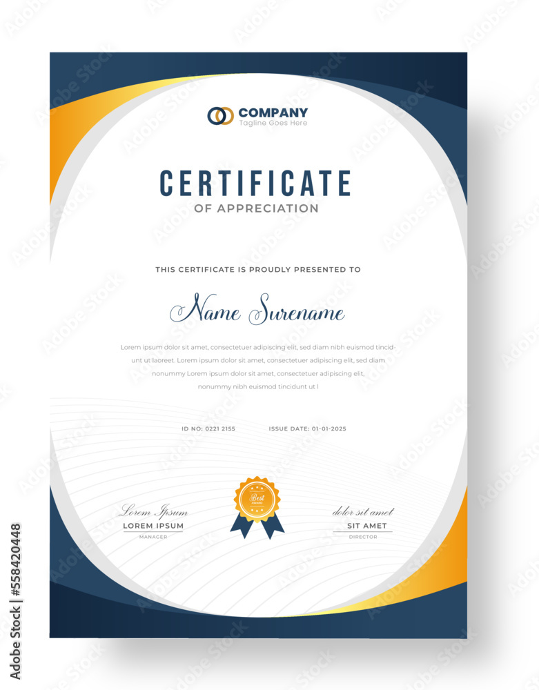 Abstract Clean professional certificate of appreciation template ...